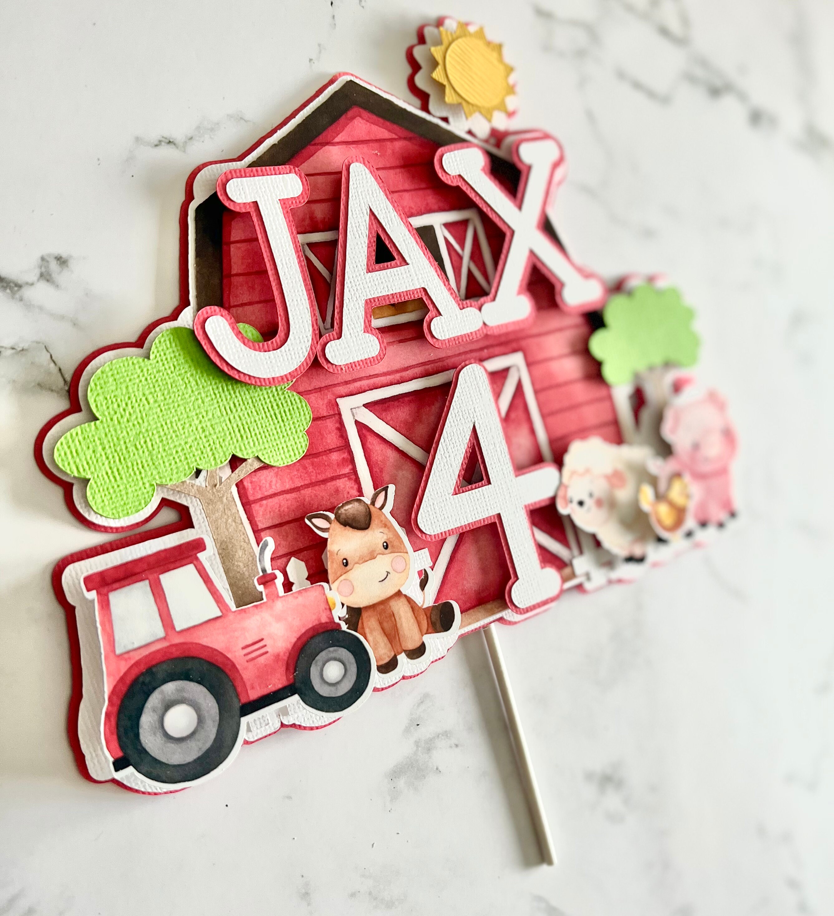 Farm Cake Topper Birthday Cake Topper Tractor Cake Topper - Etsy