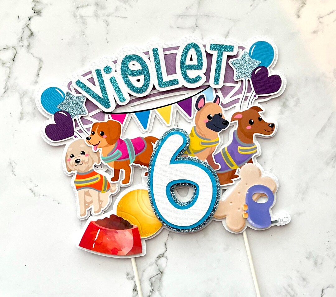 Dog Cake Topper Birthday Cake Topper Puppy Cake Topper Paw-ty Cake ...