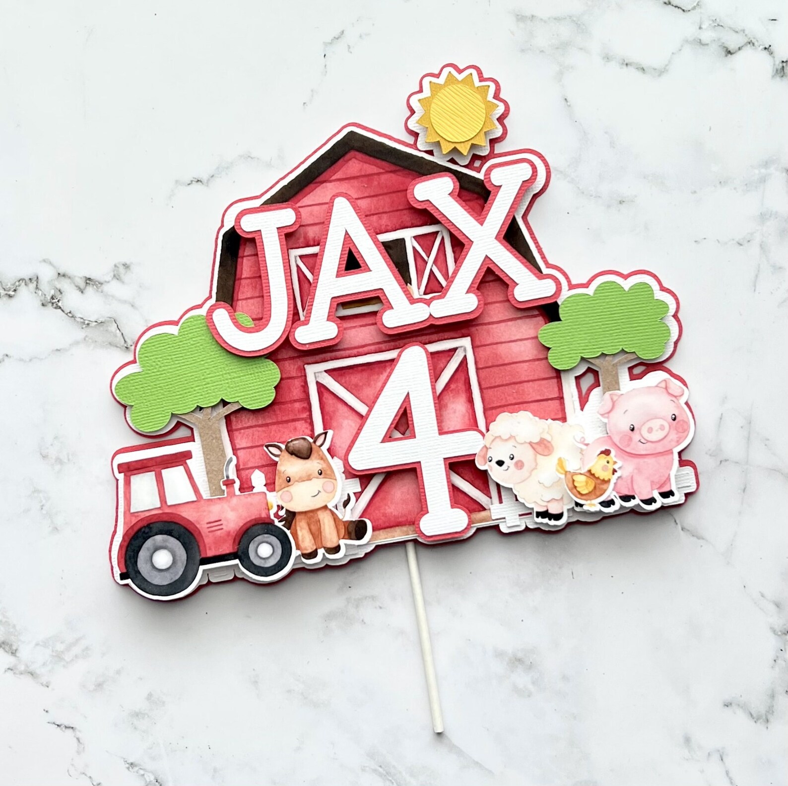 Farm Cake Topper Birthday Cake Topper Tractor Cake Topper - Etsy