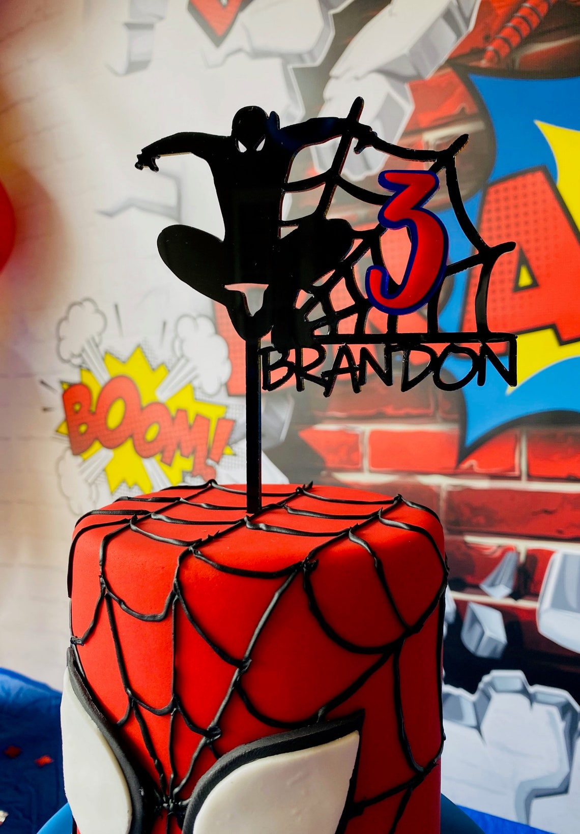 Spider-man Custom Acrylic Cake Topper Birthday Birthday Topper - Etsy