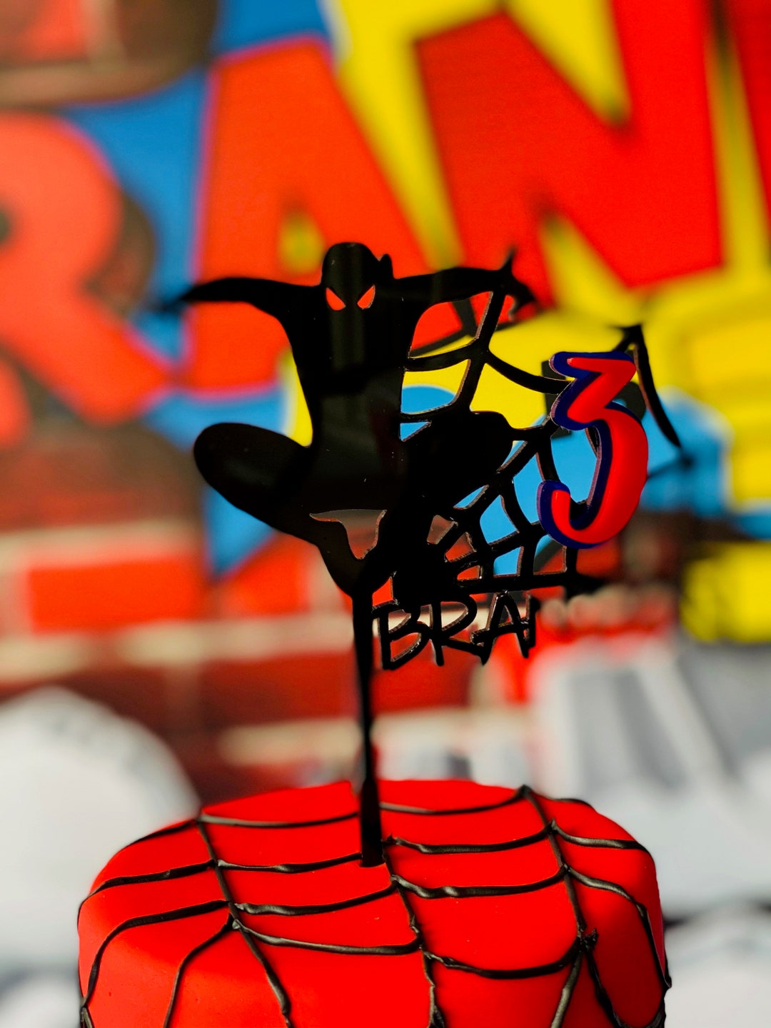 Spider-man Custom Acrylic Cake Topper Birthday Birthday Topper Marvel ...
