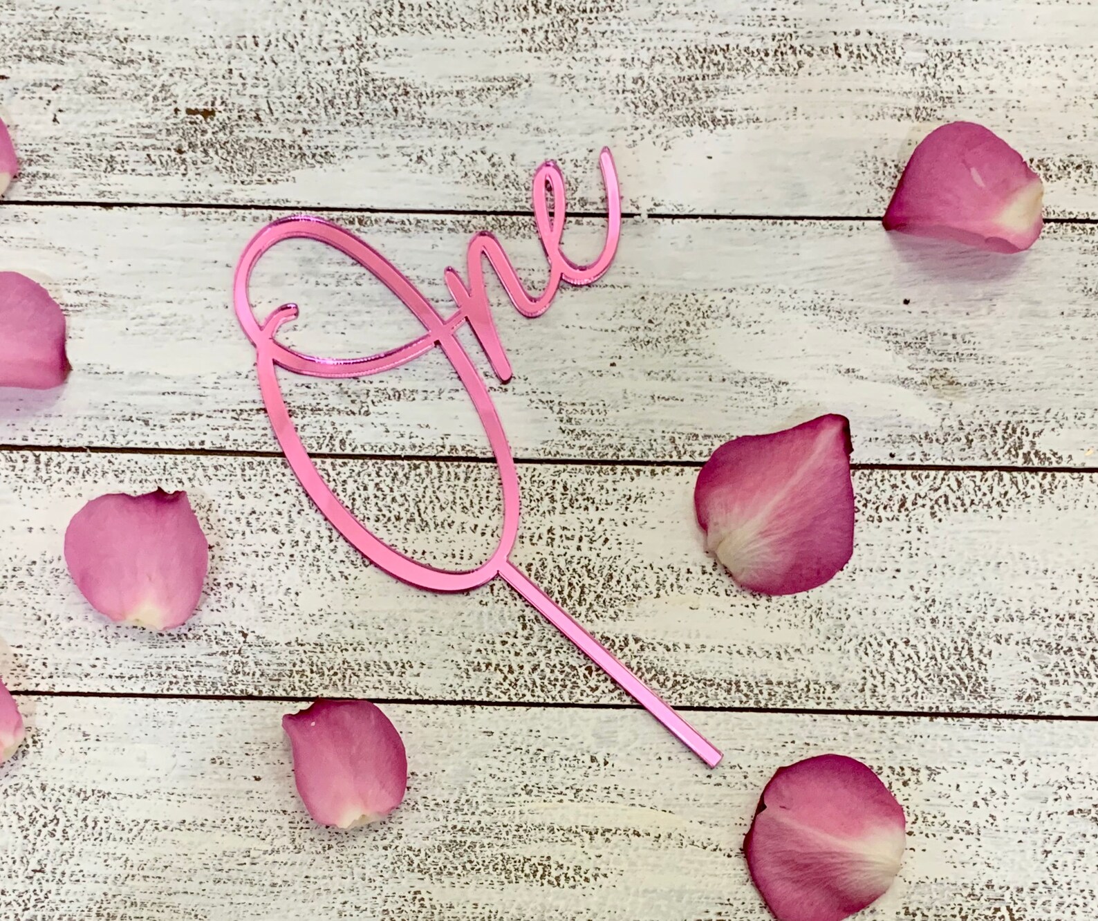 Happy First Birthday ONE Cake topper acrylic mirrored or wood | Etsy