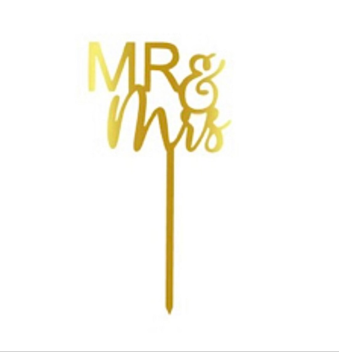 Mr And Mrs Gold Mirror Acrylic Cake Topper Wedding Etsy
