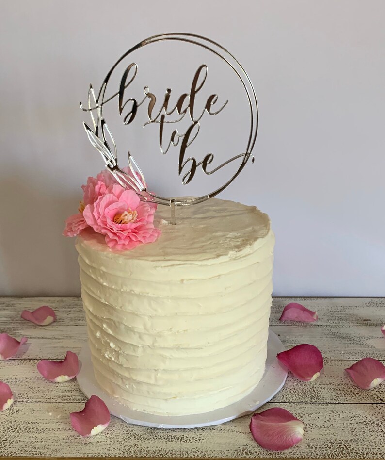 Bride to Be Gold Mirror Acrylic Cake Topper Bridal Shower | Etsy