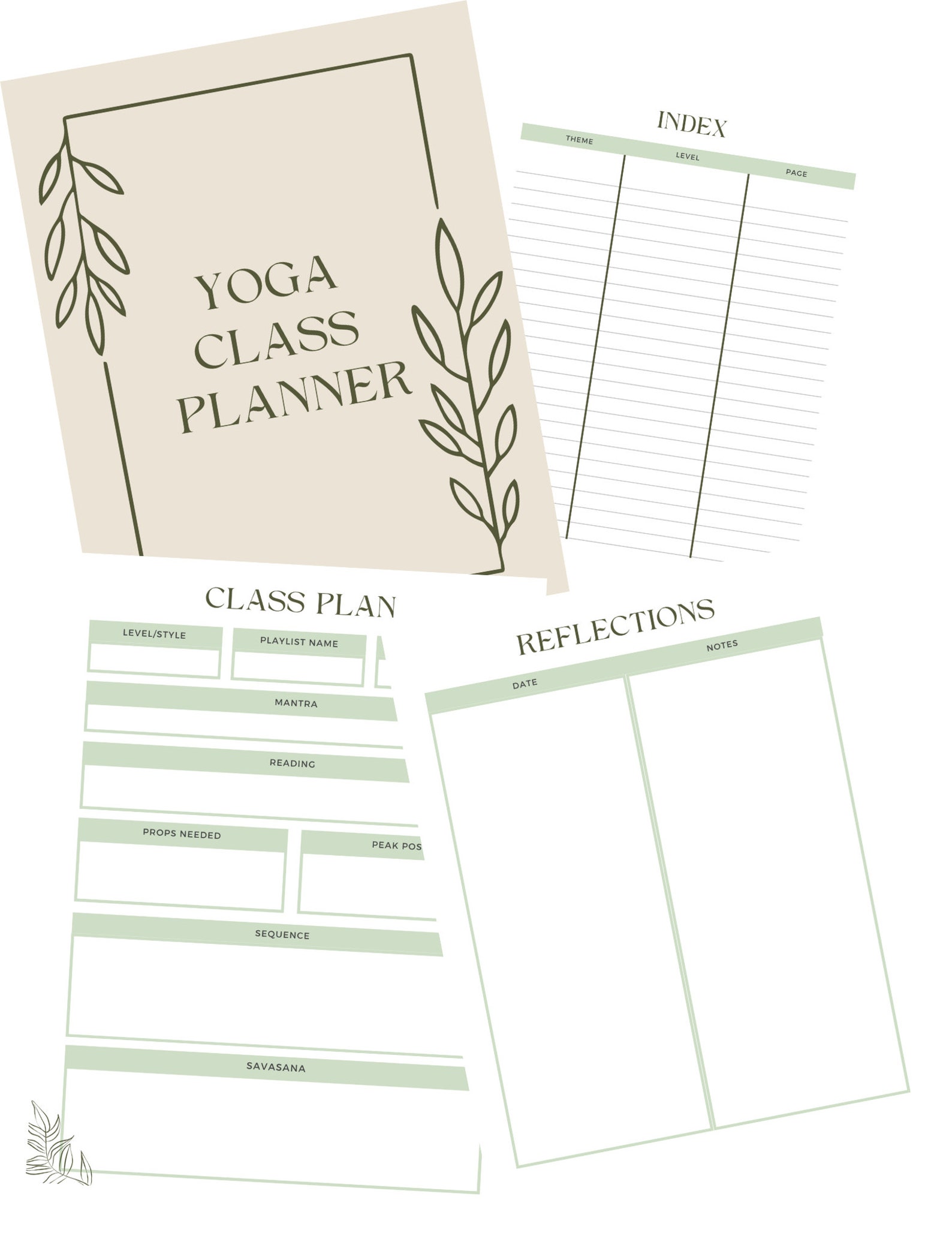 Yoga Class Fillable Plan Sheets Printable Yoga Class Planner Yoga ...