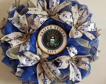 Navy wreath | Etsy