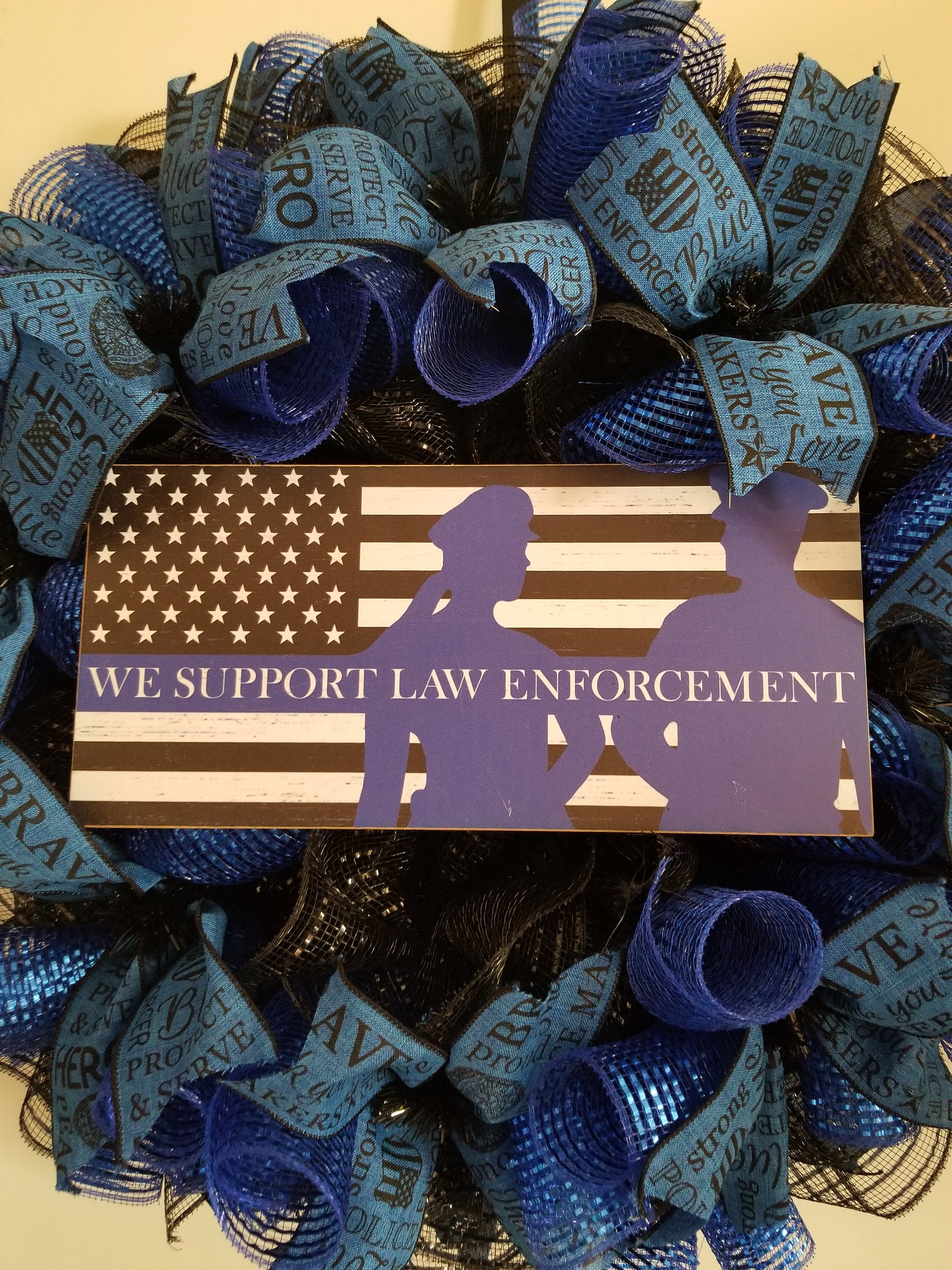 Law enforcement door wreathPolice support wreath Police Thin | Etsy