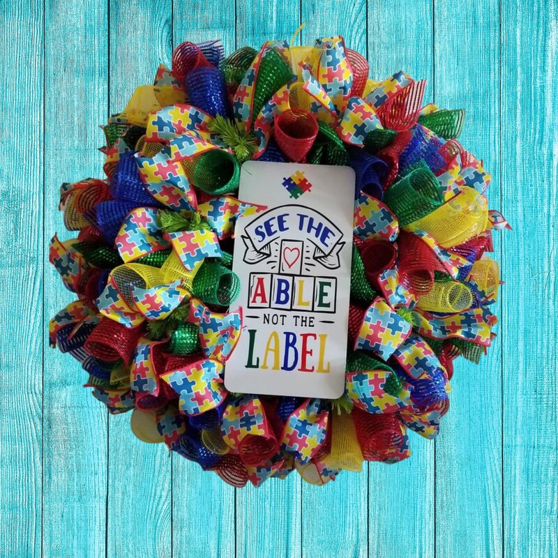Autism Wreath - Etsy