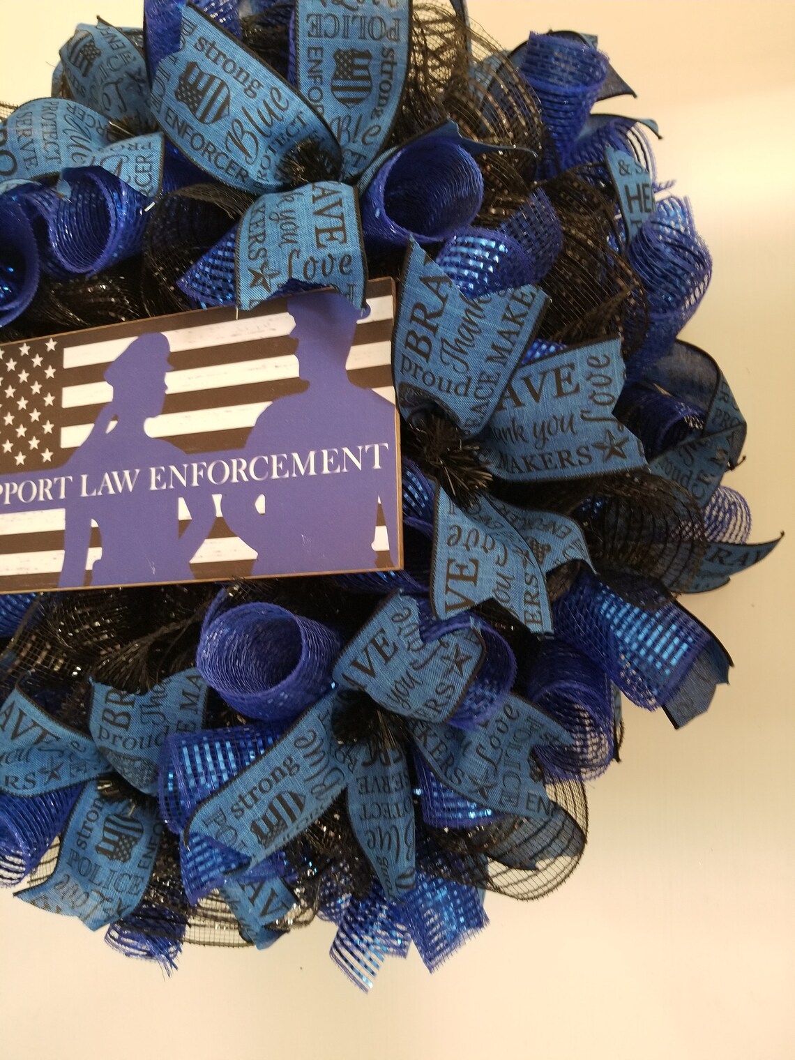 Law enforcement door wreathPolice support wreath Police Thin | Etsy