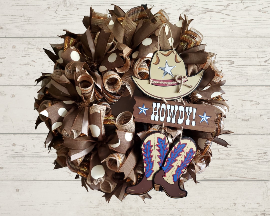 Cowboy Wreath, Rustic Wreath, Western Wreath, Farmhouse Wreath ...