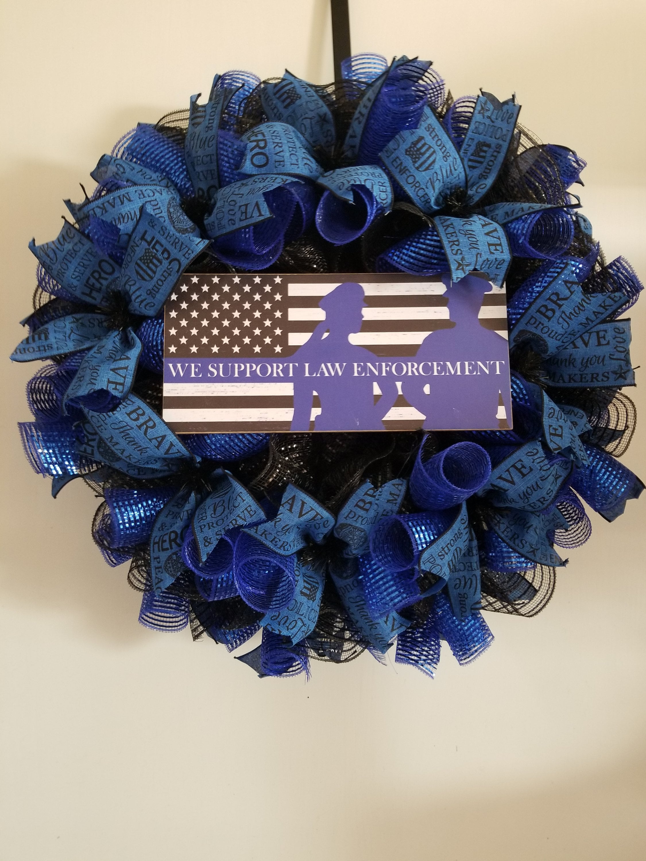 Law enforcement door wreathPolice support wreath Police Thin | Etsy