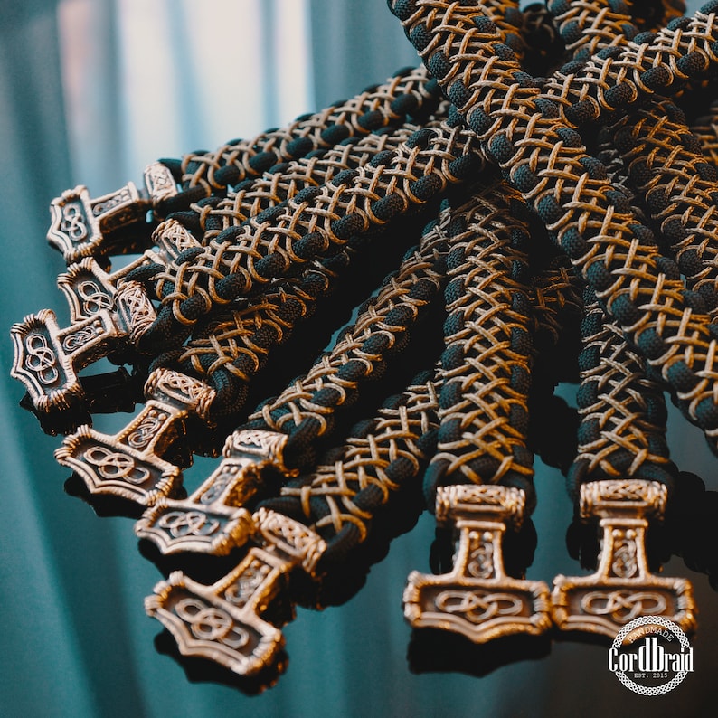 Cordbraid Viking Paracord Bracelet of the Extra Class - Thor Hammer ...