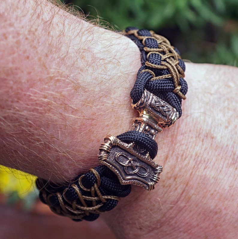 Cordbraid Viking Paracord Bracelet of the Extra Class - Thor Hammer ...