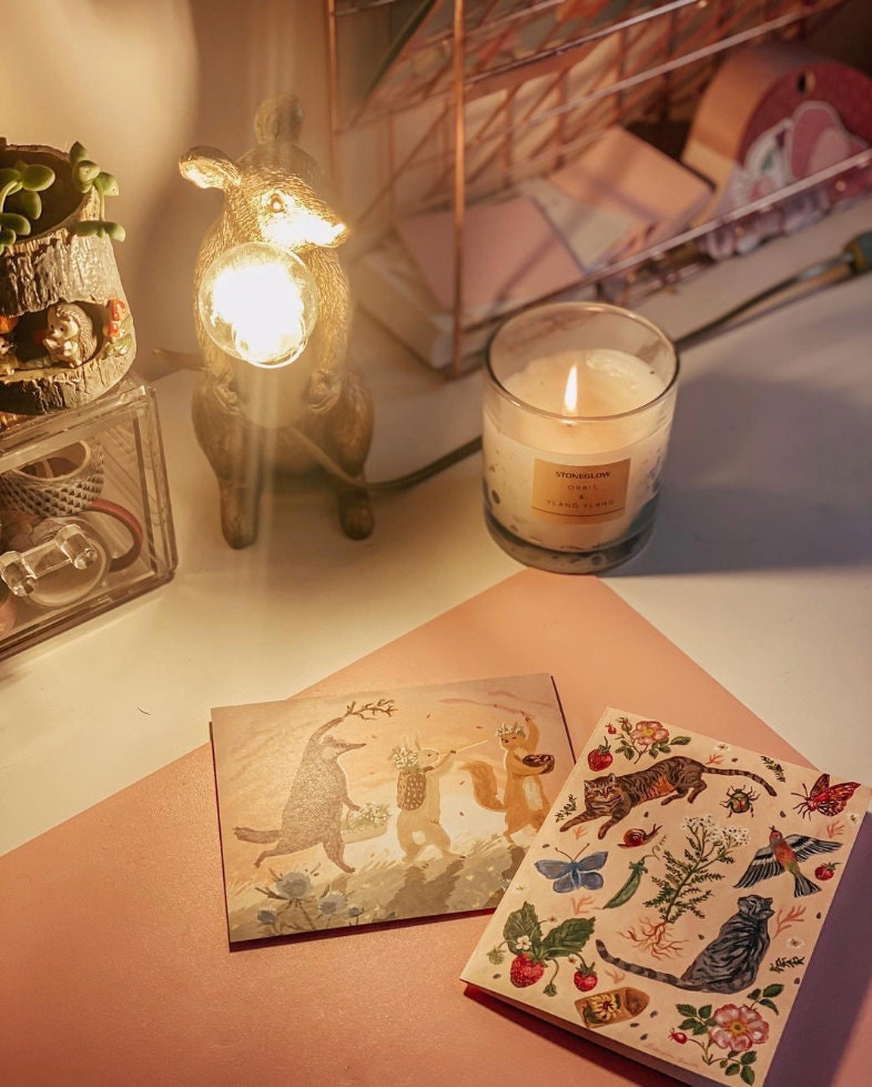 Cat Garden Card Nature Inspired Greeting Card for Cat Lovers - Etsy