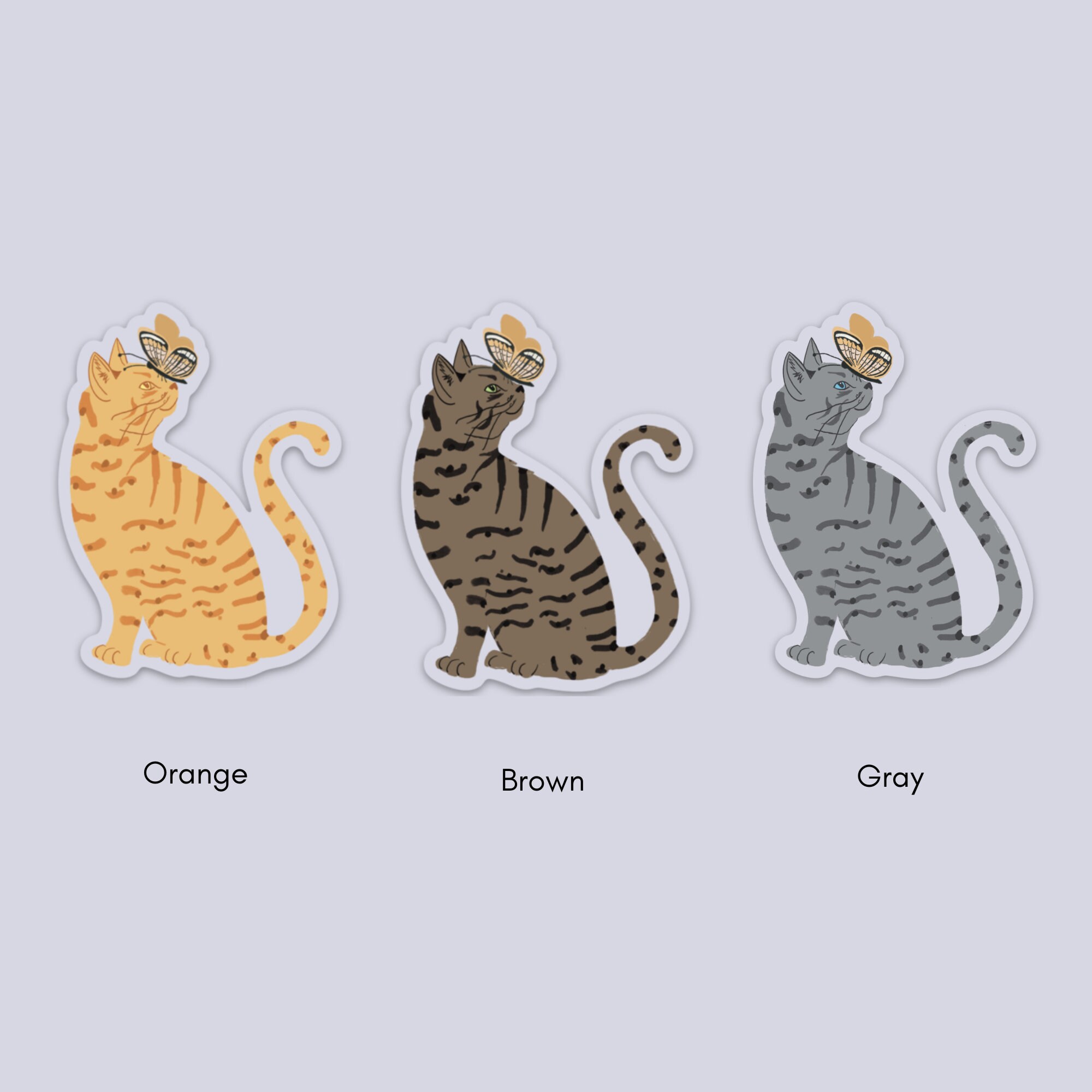 Tabby Cat Vinyl Sticker Hand Drawn, Gift for Cat Lovers, Cat Moms and ...