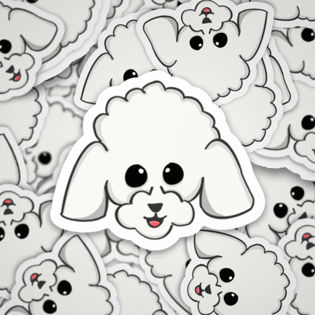 Poodle Decal, Dog Sticker, White Miniature Toy Poodle Handmade - Etsy