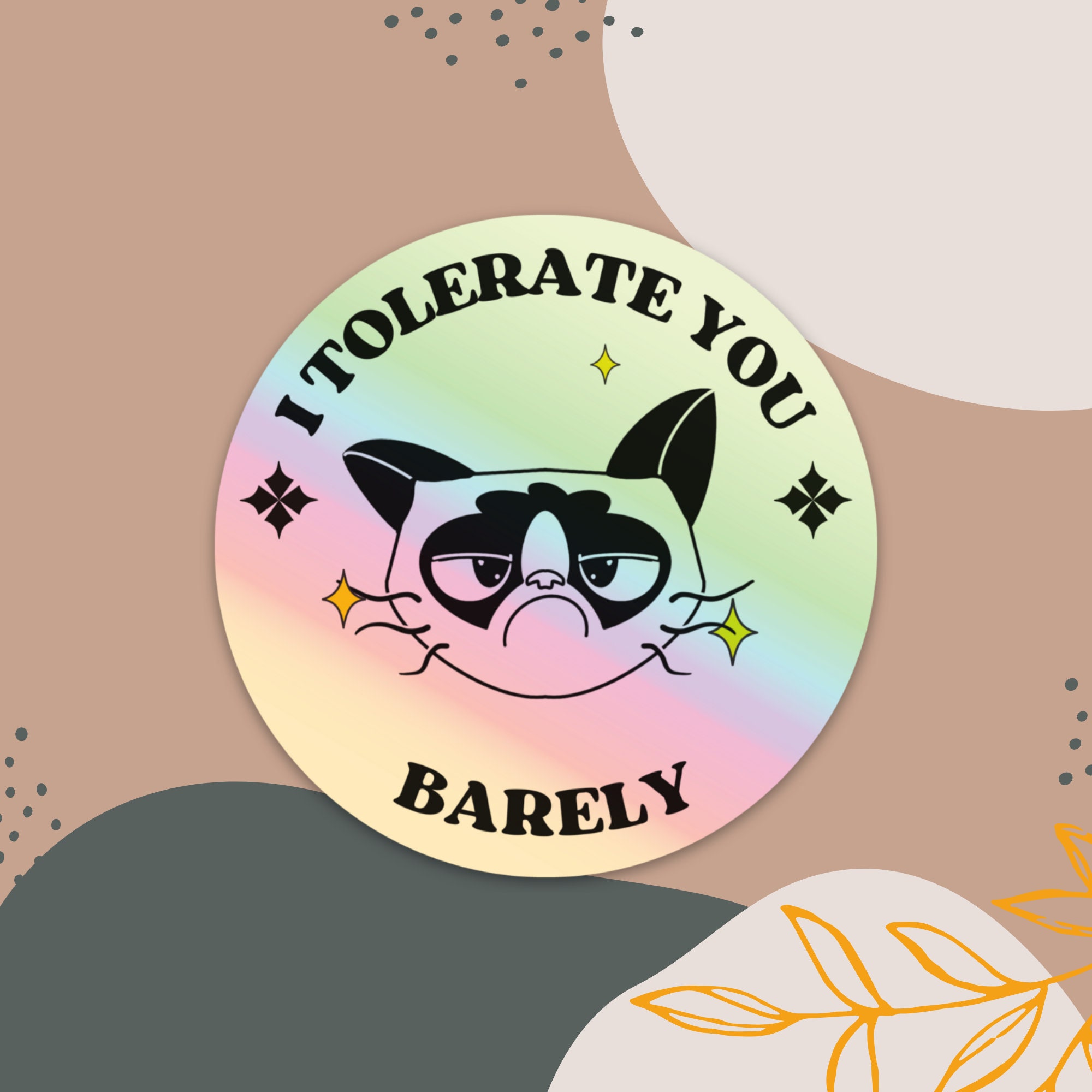 Grumpy Cat Holographic Sticker Set Coffee, Tolerance, Permanently ...