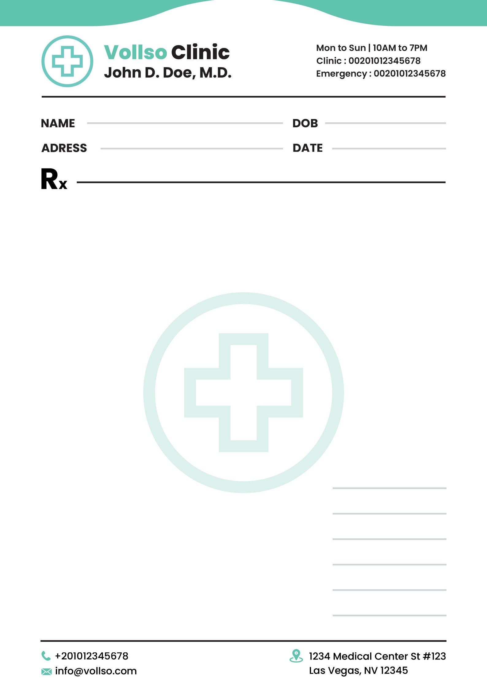 Prescription Pad Design Template With Customization - Etsy
