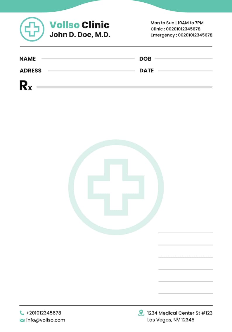 Prescription Pad Design Template With Customization - Etsy
