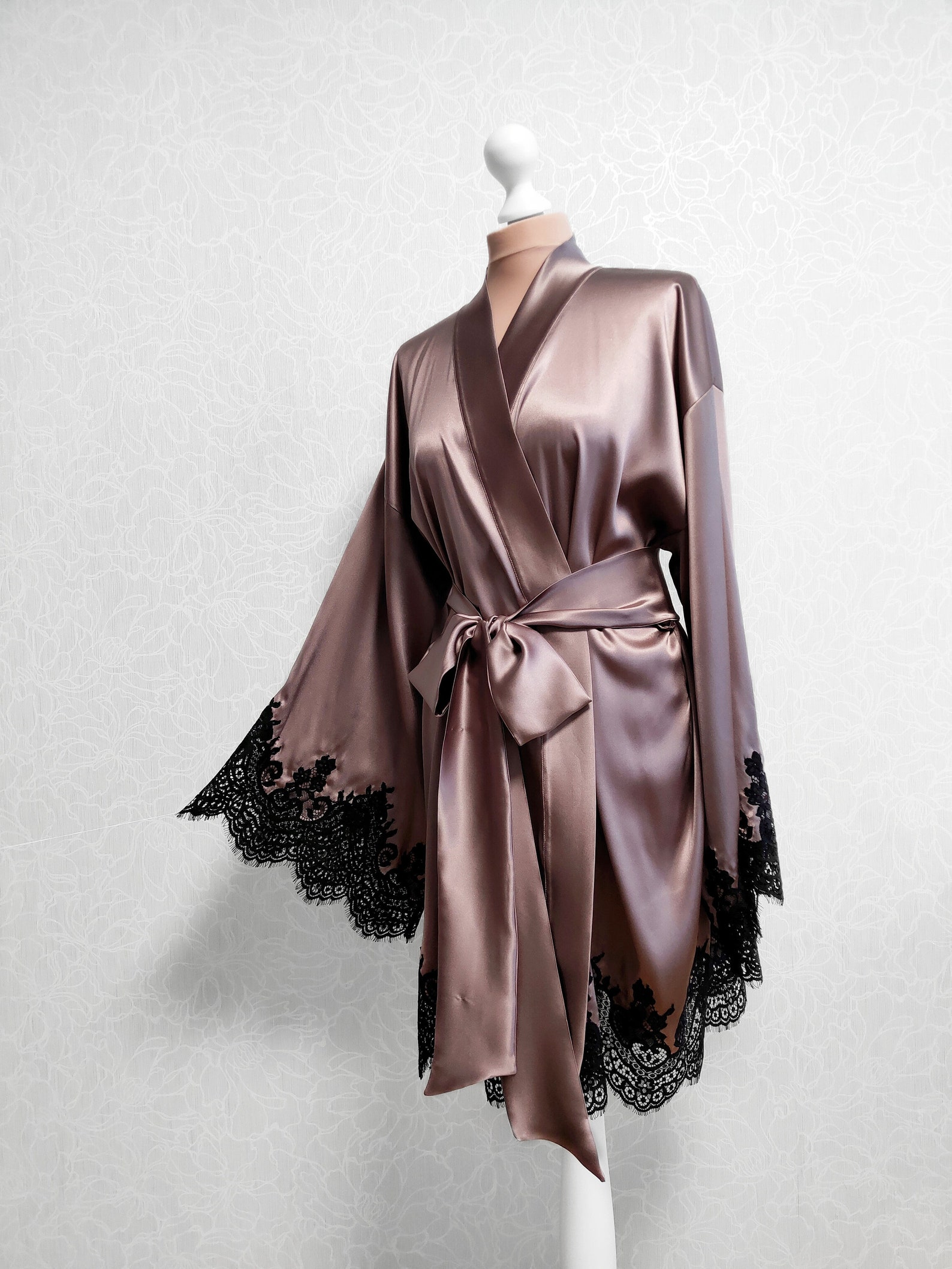 Pure Silk Robe Boudoir Robe Dressing Gown Floor Length - Etsy