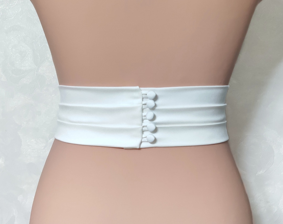 Handmade Ivory Satin Bridal Belt: Pleated Wedding Sash, Custom Fit - Etsy