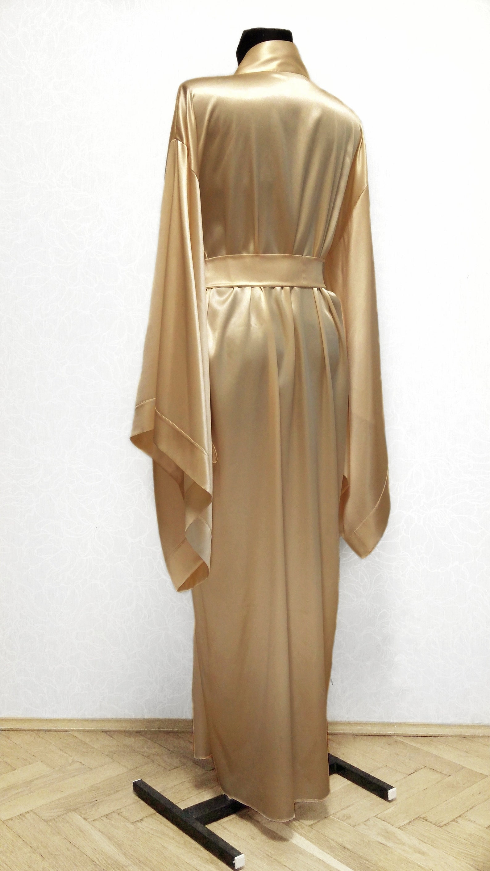 Silk Kimono Robe Long Satin Robe 24 Colors Mulberry Silk | Etsy