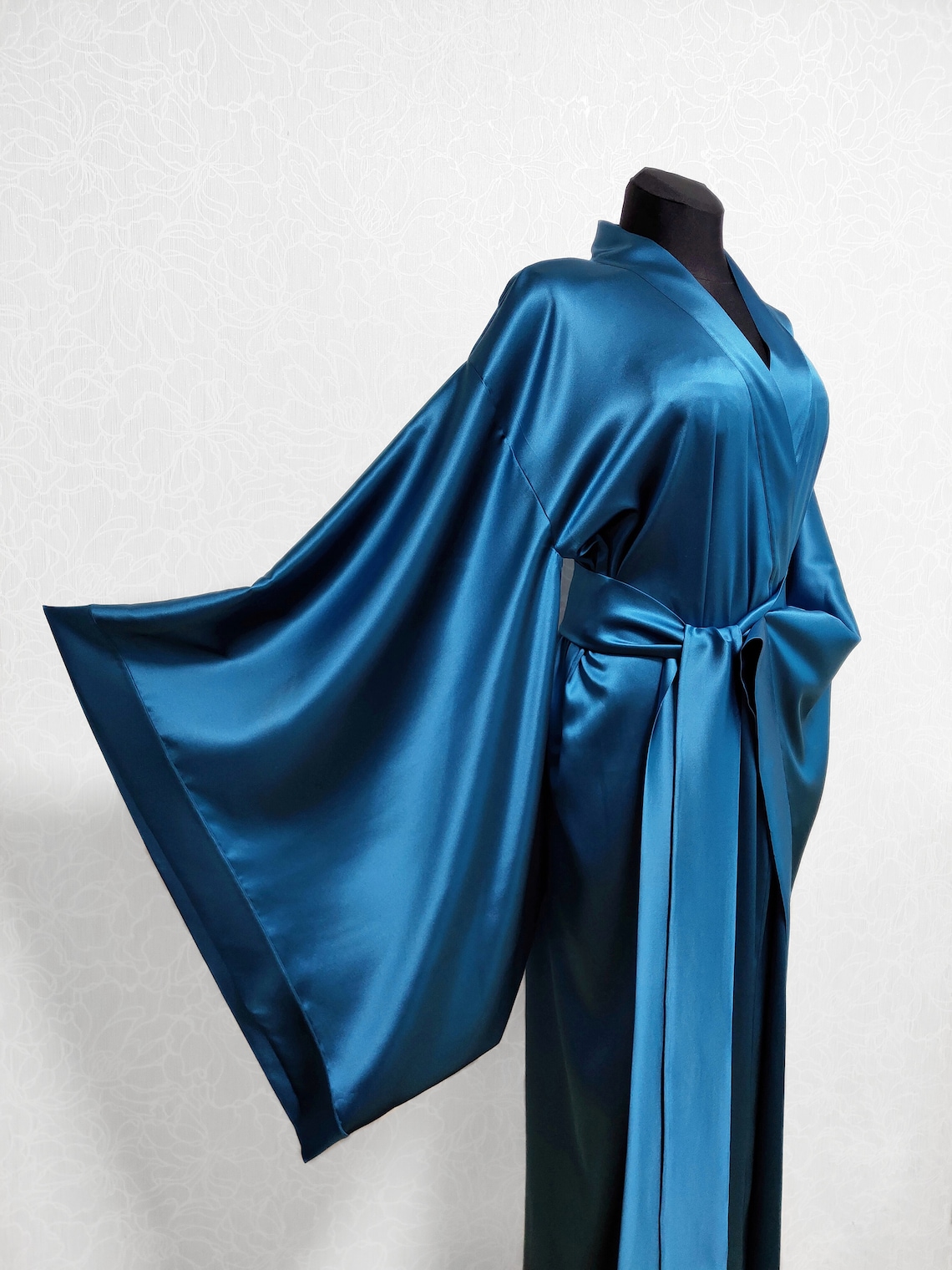 Long Satin Robe Silk Kimono Robe Kimono Dressing Gown Silk - Etsy