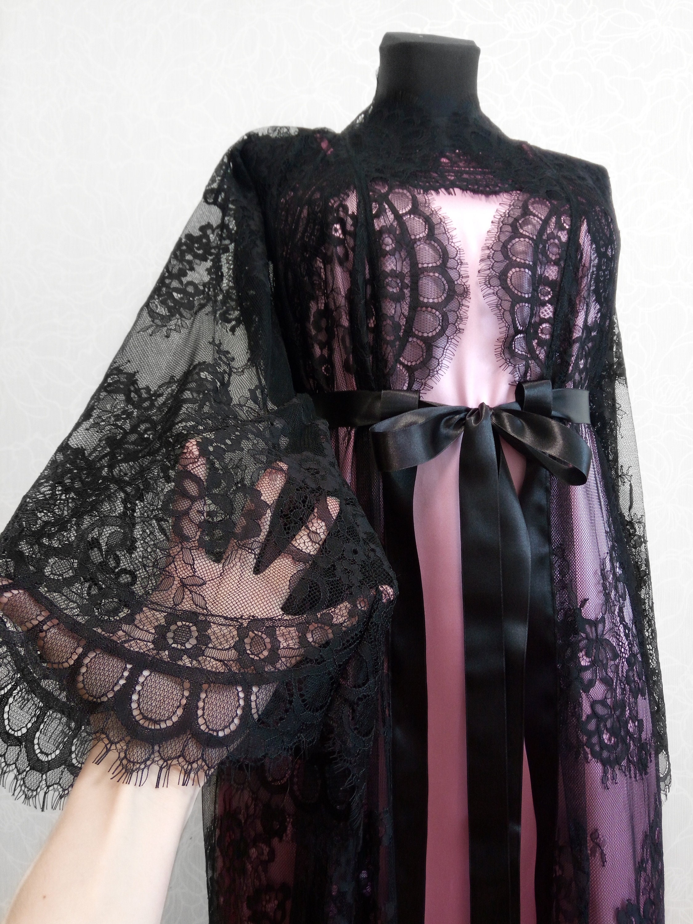 White Sheer Robe With Train White Bridal Robe Long See - Etsy Australia