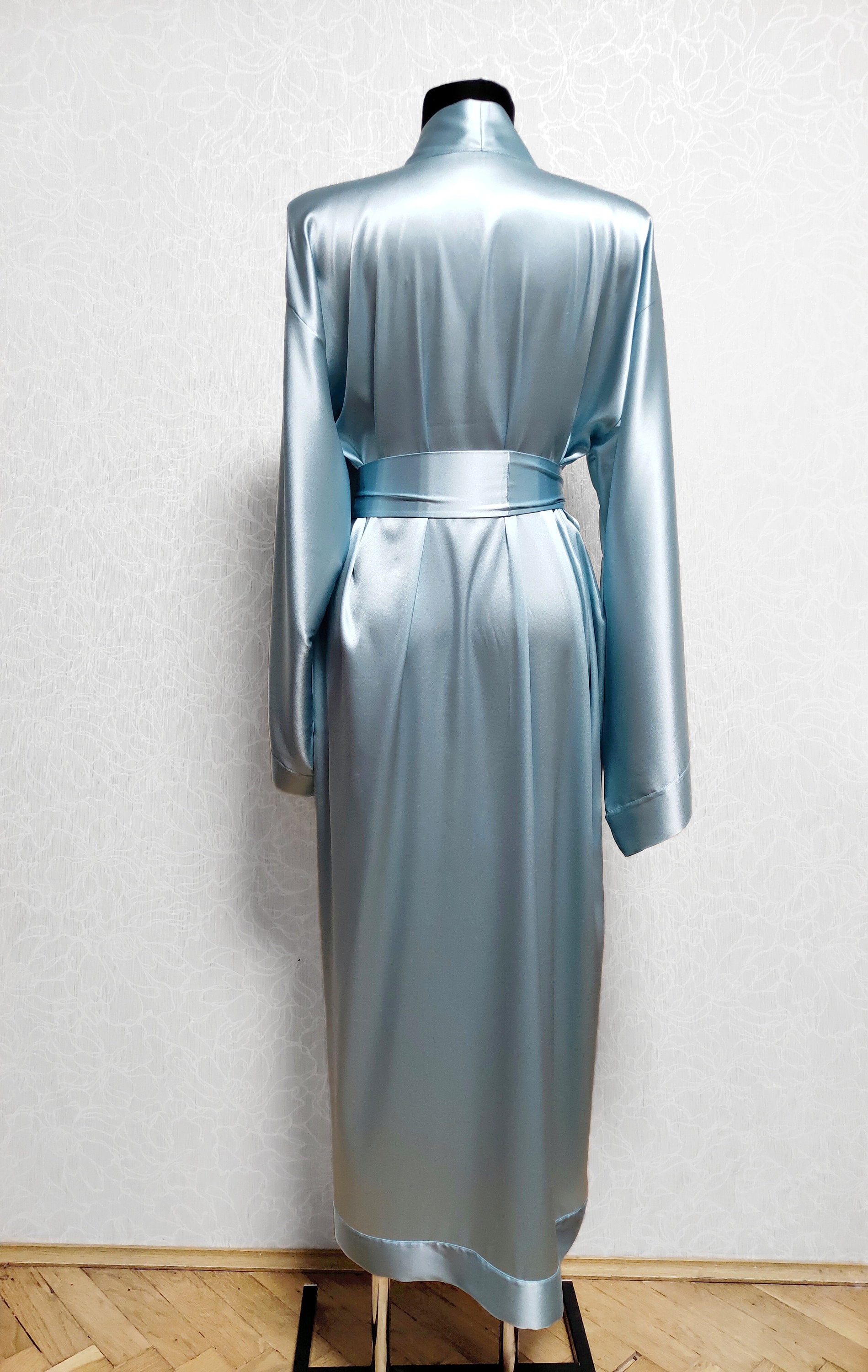 Silk Bridesmaid Robes Light Blue Bride Robe Custom Dressing | Etsy