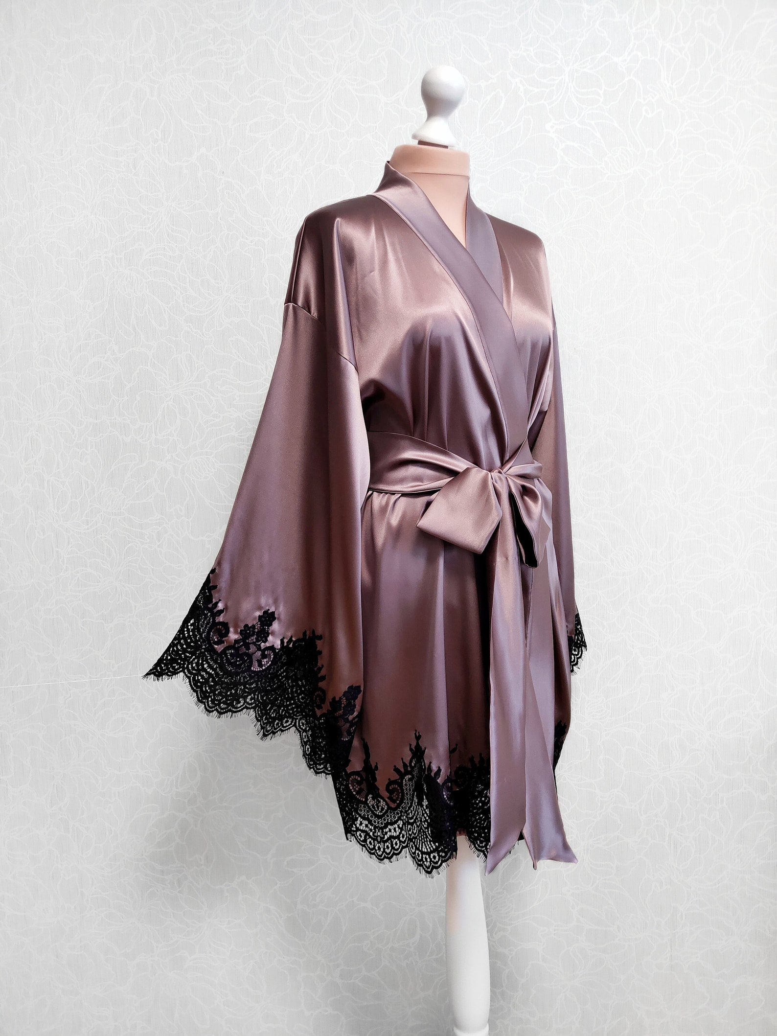 Pure Silk Robe Boudoir Robe Dressing Gown Floor Length - Etsy