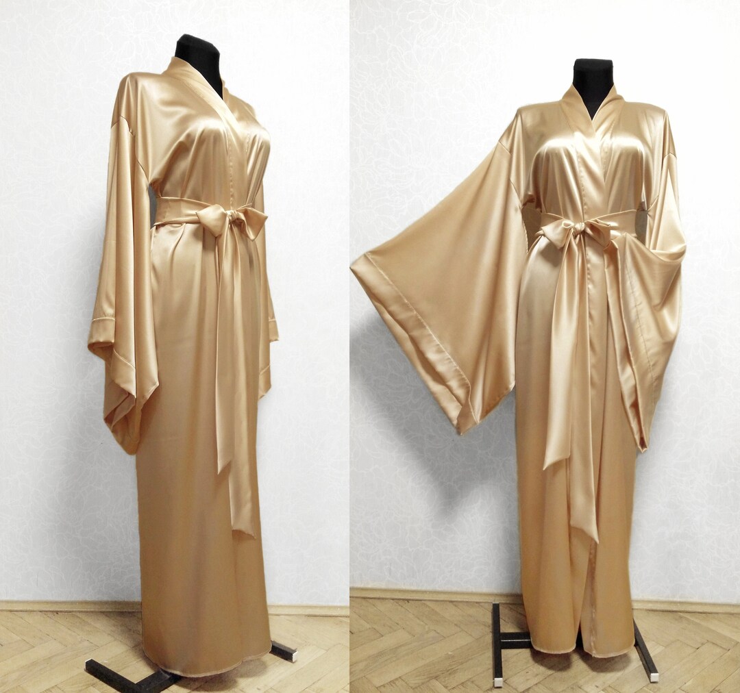 Silk Kimono Robe Long Satin Robe 24 Colors Mulberry Silk - Etsy