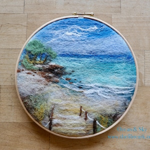 Felted Sky and Ocean - Landscape Painting With Wool - Needle Felting ...