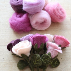 Felted Flower Needle Felting PDF Pattern - How to Make Felted Flowers ...