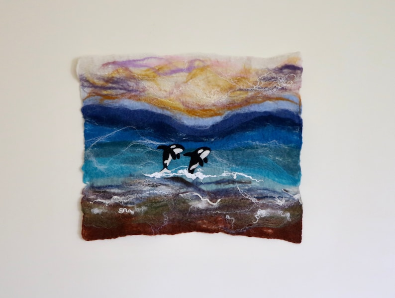 Wet Felting Lesson - Felted Landscape Tutorial - Wool Wall Hanging ...