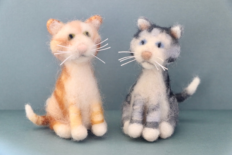 Cat Felted Tutorial - Needle Felted Cat - PDF Download Pattern - Custom ...