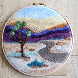 Felt Painting Course - Desert Sunset - Cactus - Painting With Wool ...