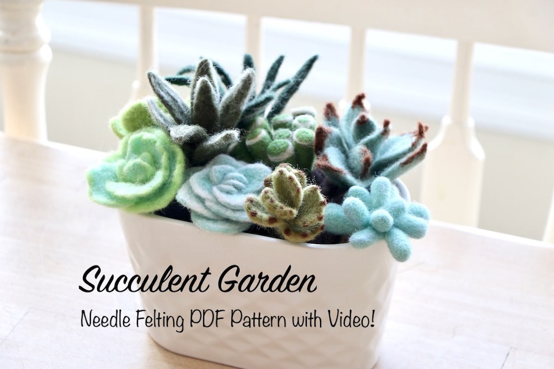 Felted Succulent - Succulent Garden - Needle Felting Pattern - Learn to ...