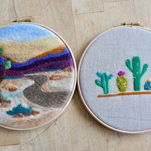 Felt Painting Course - Desert Sunset - Cactus - Painting With Wool ...