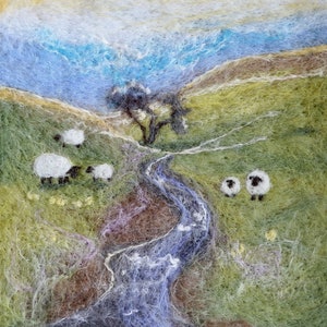 Needle Felted Painting Pattern - PDF and Video Tutorial - Four Seasons Sheep - Felted Art ...