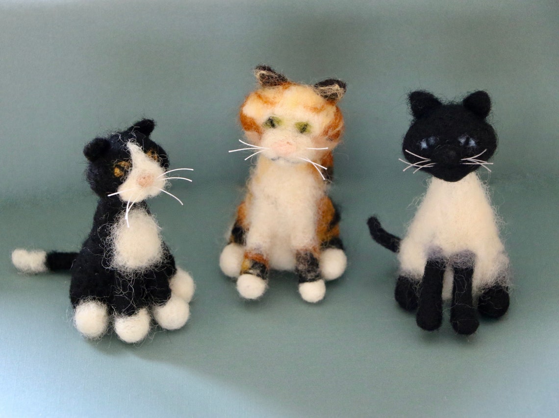 Cat Felted Tutorial Needle Felted Cat PDF Download Pattern | Etsy