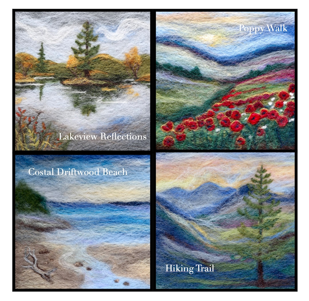 Painter's Palette Series Pattern - Needle Felted Paintings - 2D Felting ...