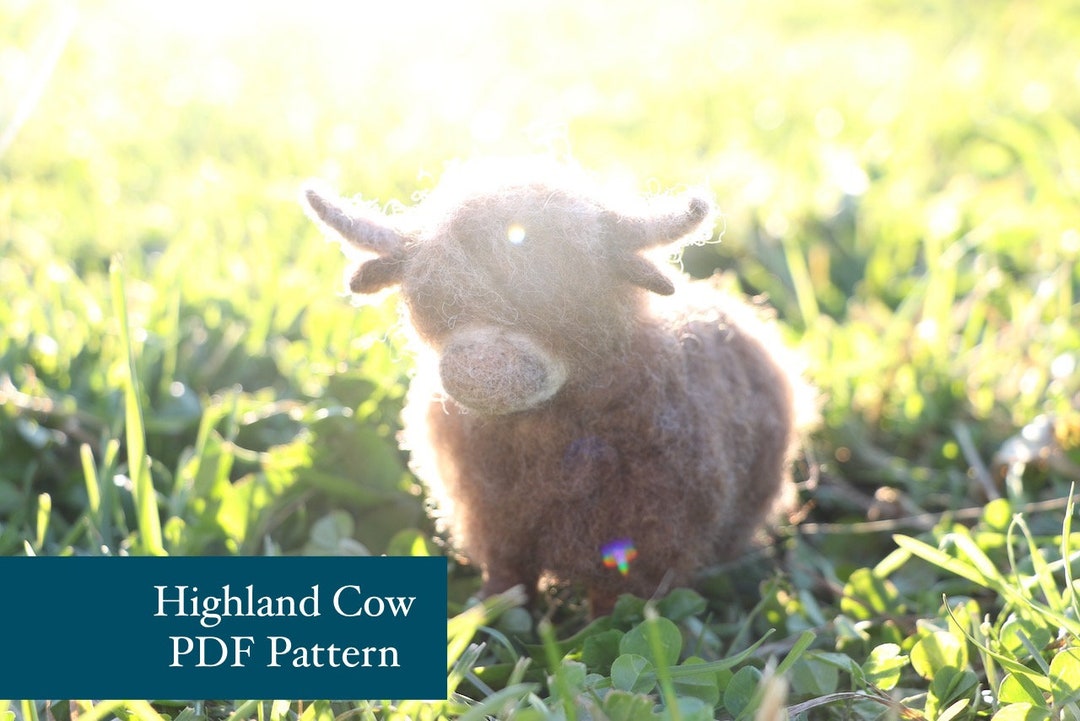 Highland Cow Needle Felting Pattern, DIY Craft, PDF Pattern, Felting ...