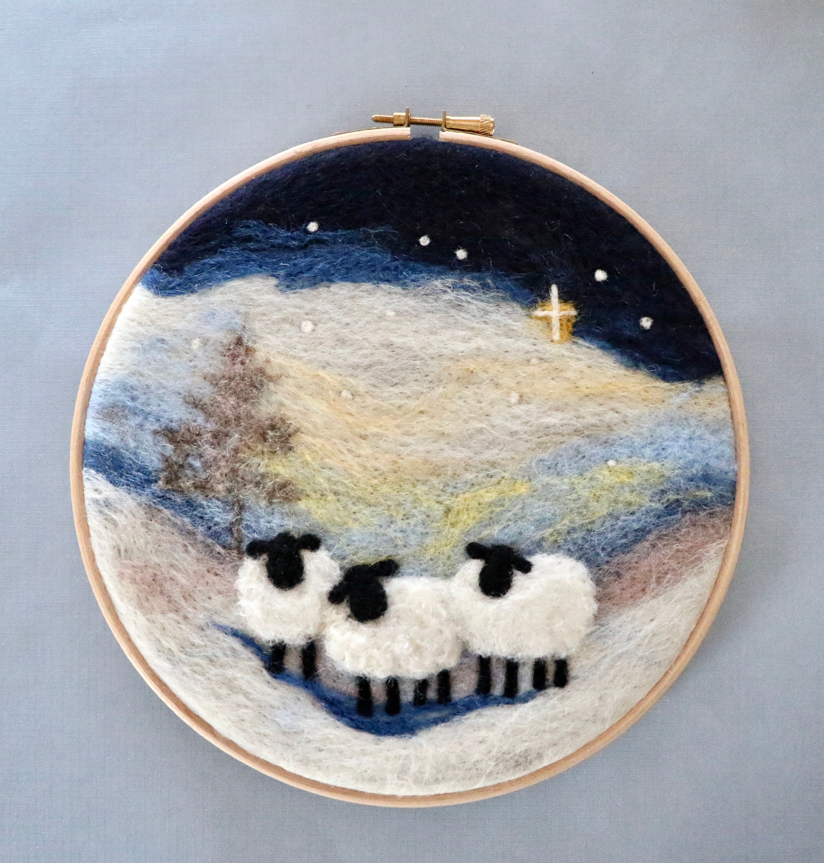 Sheep Felted Painting Kit Landscape Picture Needlepoint - Etsy Canada