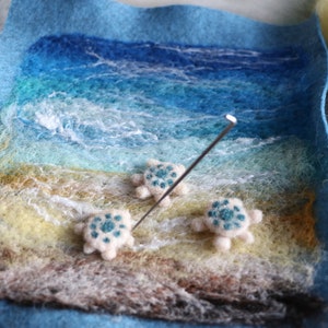 Felted Sky and Ocean - Landscape Painting With Wool - Needle Felting ...