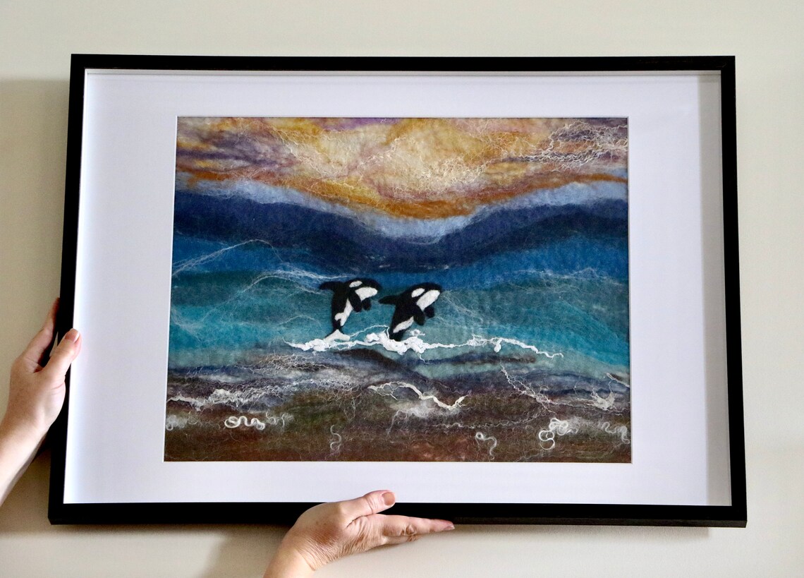 Wet Felting Lesson - Felted Landscape Tutorial - Wool Wall Hanging ...