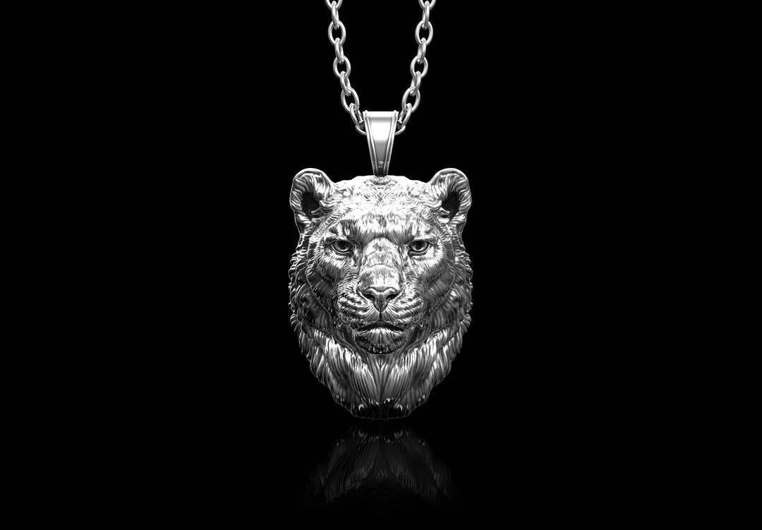 Sterling Silver Snow Leopard Pendant, Ghost Cat Necklace, Animal Lovers ...