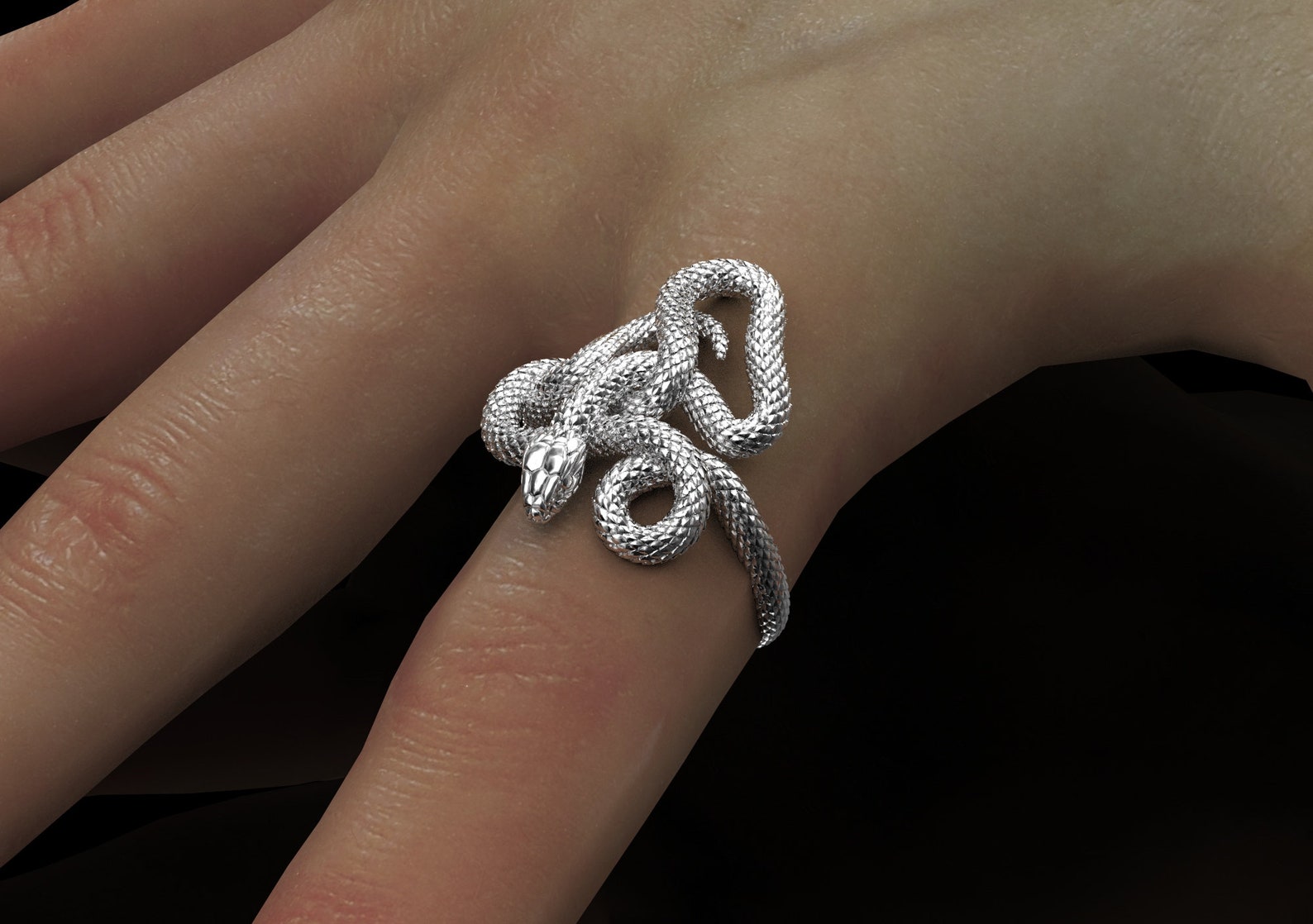 Sterling Silver Snake Ring, Ancient Mythological Symbols Ring, Vintage ...