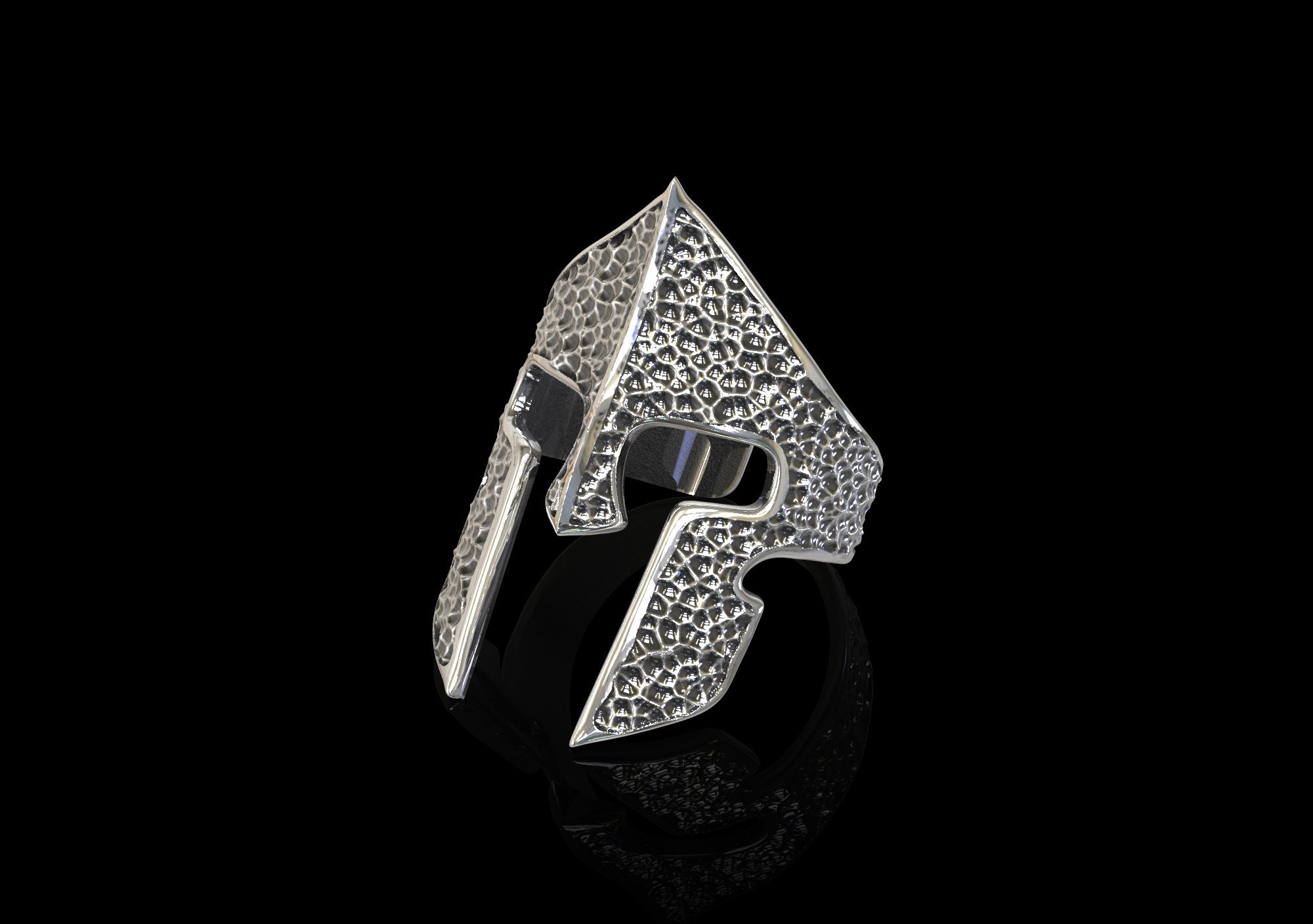 Sterling Silver Spartan Mens Ring Spartan Helmet Ring Damask - Etsy