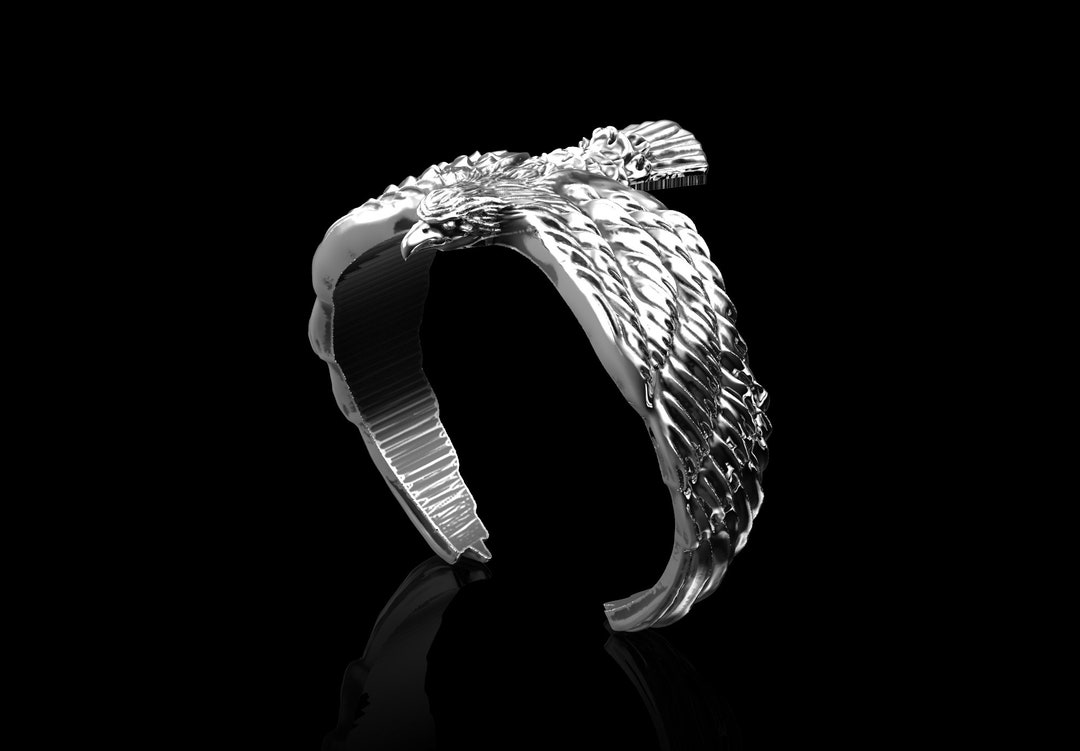 Sterling Silver Eagle Ring, Thunderbird Ring Hawk Ring, Mens Statement ...