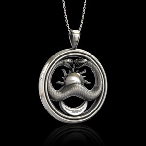 Sterling Silver Thulsa Doom Snake Necklace Pendant, Conan the Barbarian ...